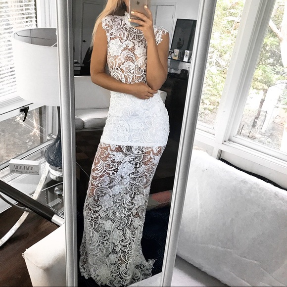 Dresses | Tall White Lace Goddess Form Fitting Maxi Dress | Poshmark